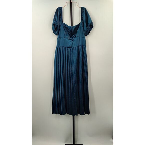 Lulus | Dresses | Lulus Women Flawless Forever Satin Pleated Midi Dress ...